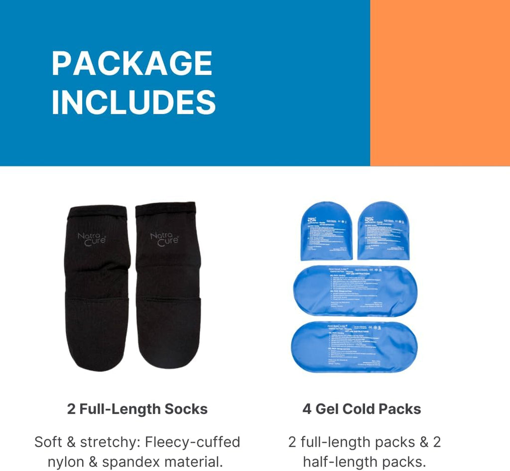 Cooling Socks with Full-Foot Gel Pack - NatraCure